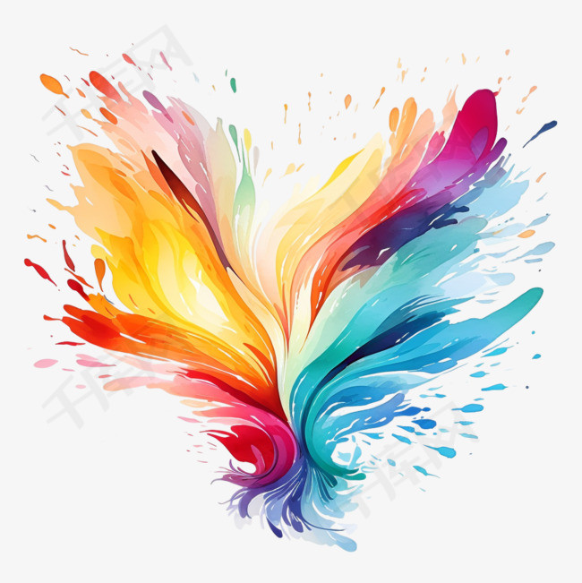 抽象水彩彩色笔画矢量素材图片免费下载-千库网