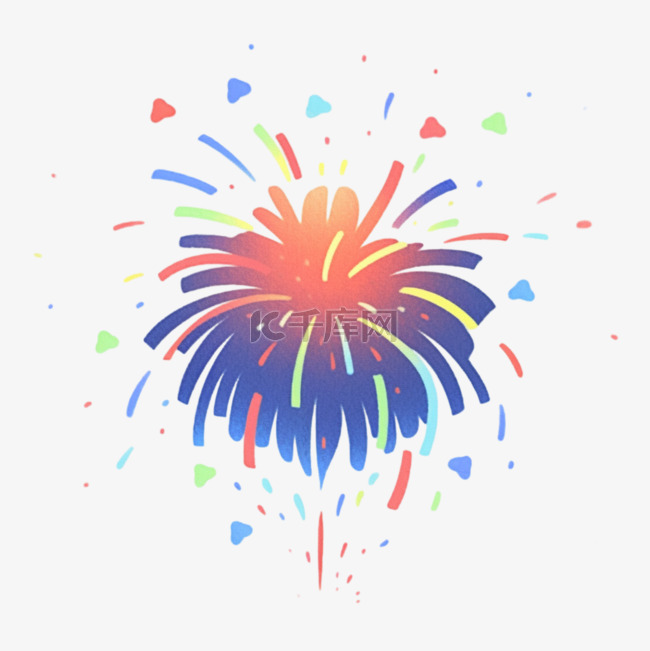 卡通手绘烟花素材图片免费下载-千库网