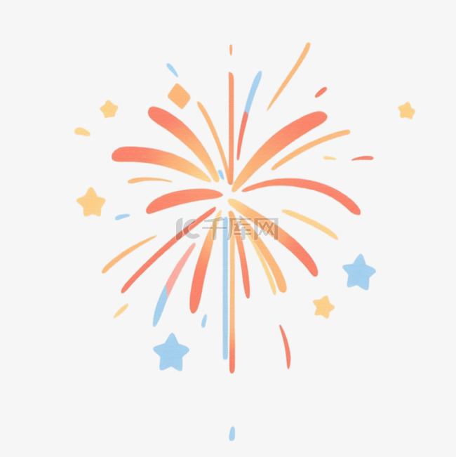 卡通手绘烟花素材图片免费下载-千库网