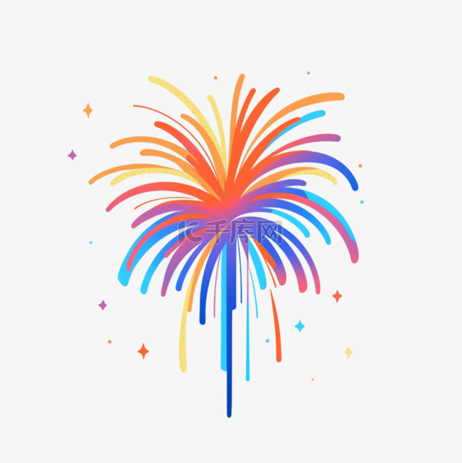 卡通手绘烟花素材图片免费下载-千库网