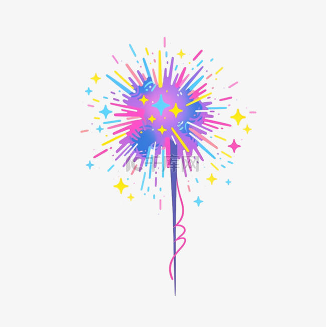 卡通烟花免抠素材图片免费下载-千库网