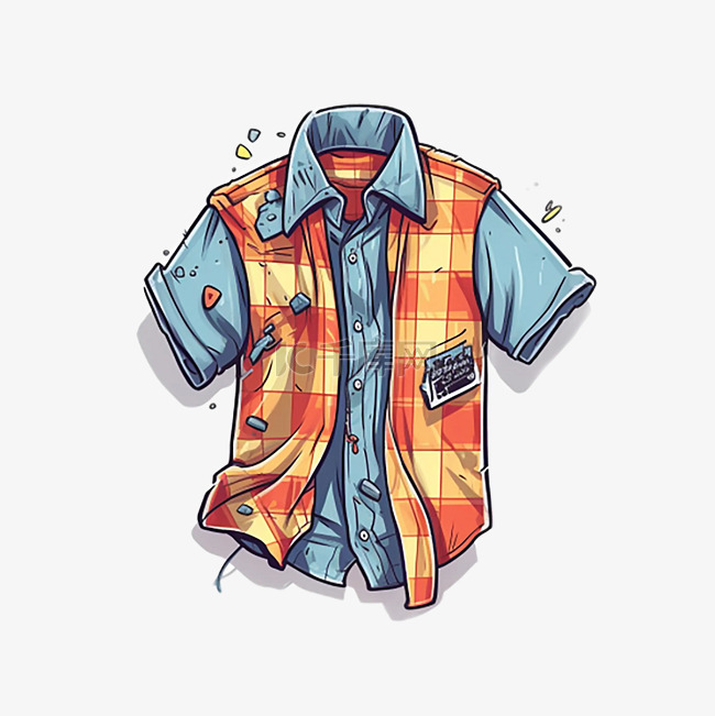 衬衫蓝色卡通素材图片免费下载-千库网