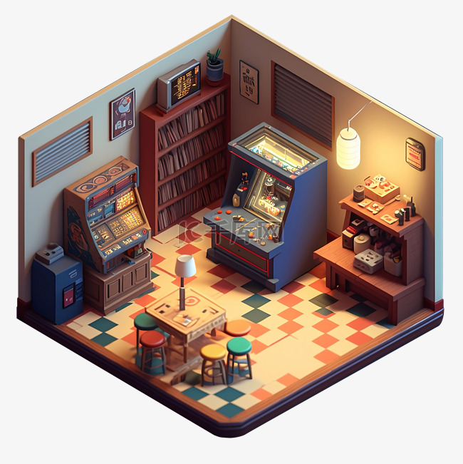 2 5d游戏室房间素材图片免费下载-千库网