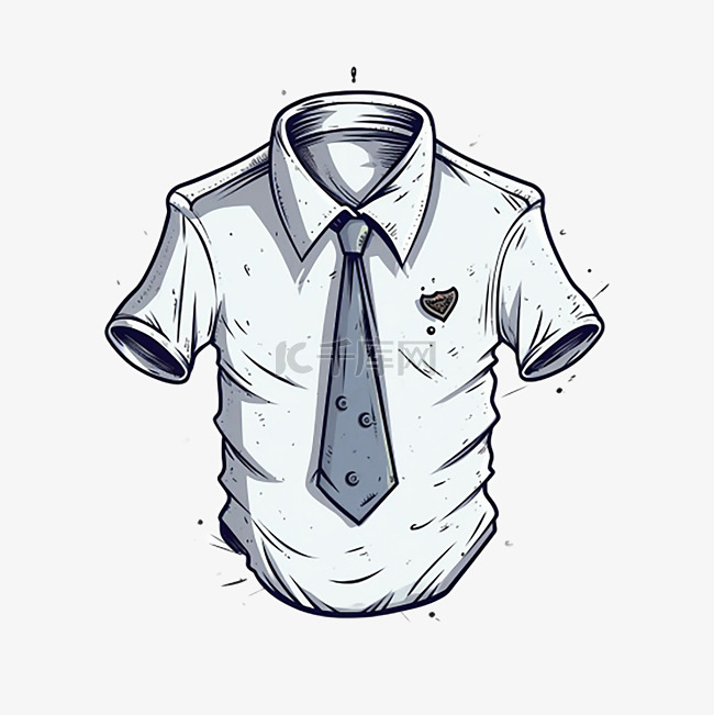 衬衫白色卡通素材图片免费下载-千库网