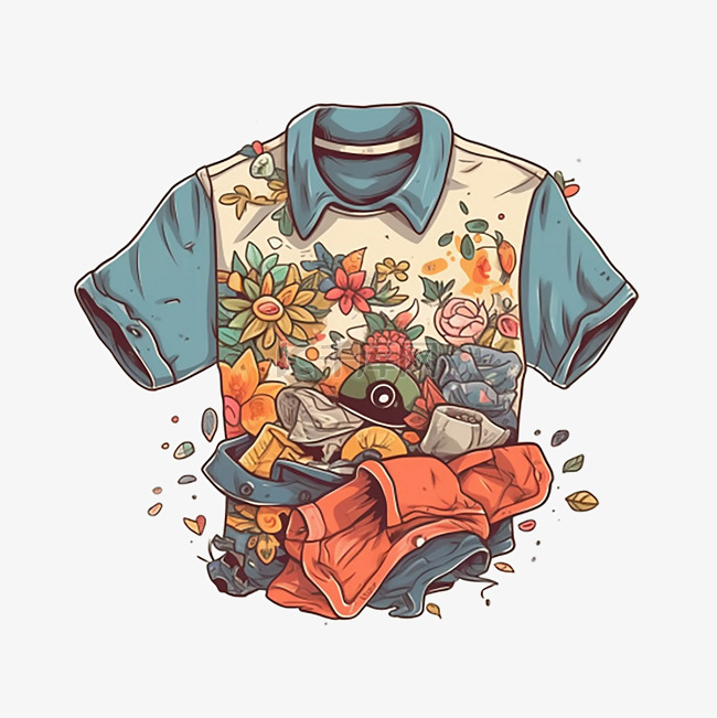 衬衫彩色卡通素材图片免费下载-千库网