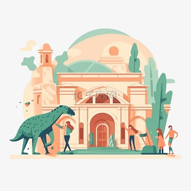 博物馆日浅色博物馆素材图片免费下载-千库网