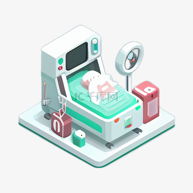 设备ct检查医疗卡通可爱素材图片免费下载-千库网