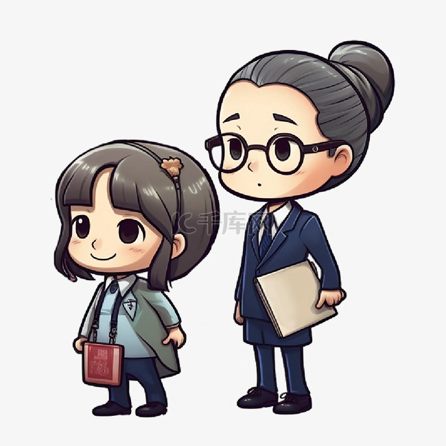 教师节可爱卡通师生插画素材图片免费下载-千库网
