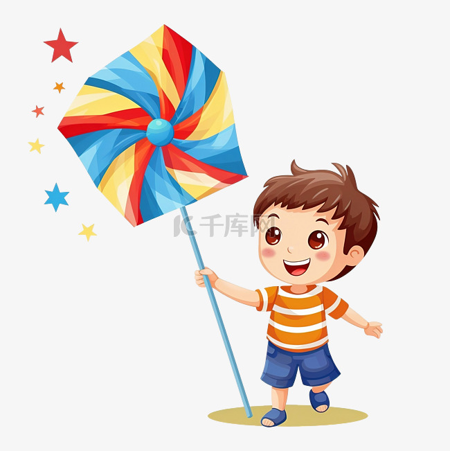 儿童玩具风车png插图素材图片免费下载-千库网