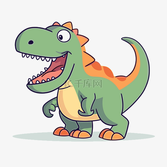 简单的霸王龙剪贴画卡通恐龙插画 向量素材图片免费下载-千库网