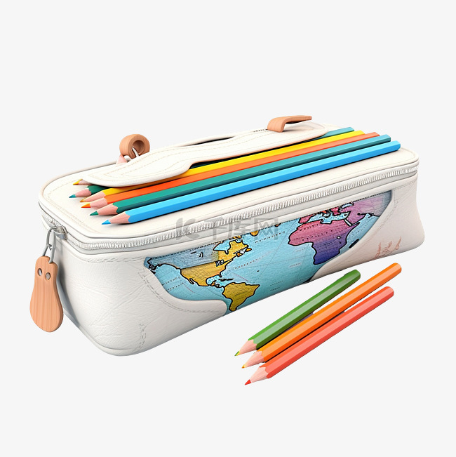 铅笔盒 3d 插图素材图片免费下载-千库网