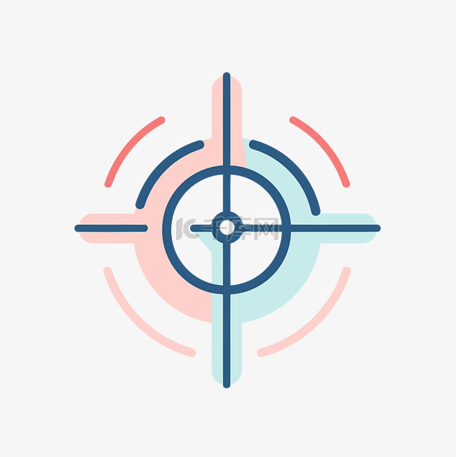 带有蓝线的圆圈中的 abarcline 瞄准的插图 向量素材图片免费下载-千库网