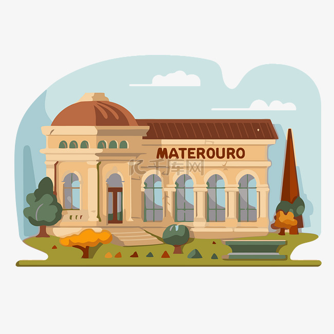 马特罗塔卡通庄园博物馆剪贴画平面插图 向量素材图片免费下载-千库网