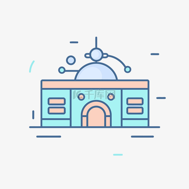 博物馆矢量平面图标素材图片免费下载-千库网