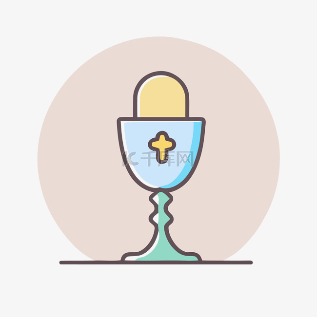 带有十字架的圣杯图标 向量素材图片免费下载-千库网