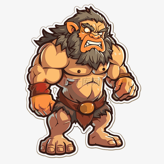 愤怒的巨魔的咕噜声贴纸 向量素材图片免费下载-千库网