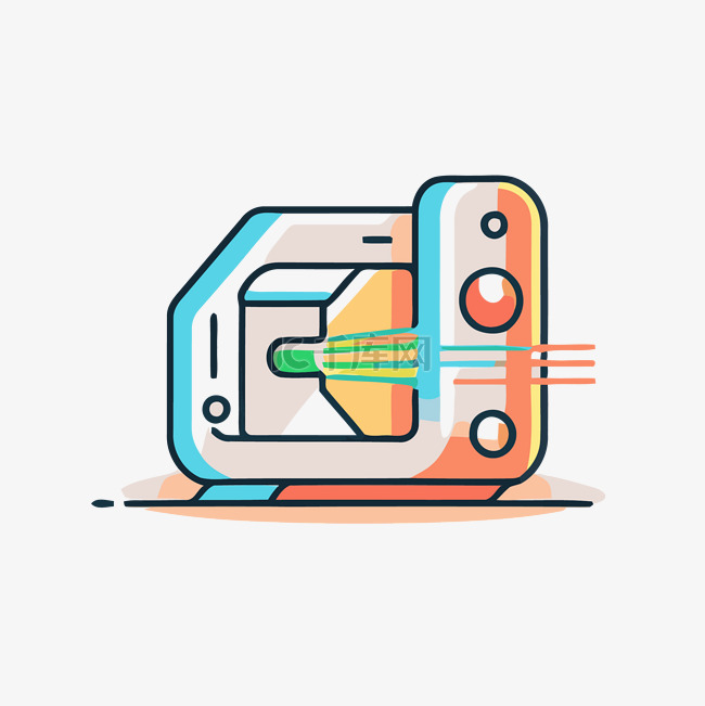 彩色插图中的现代几何打印机 向量素材图片免费下载-千库网