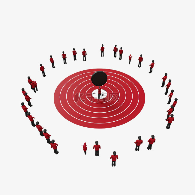 3D 渲染目标受众隔离对于营销广告和促销有用素材图片免费下载-千库网