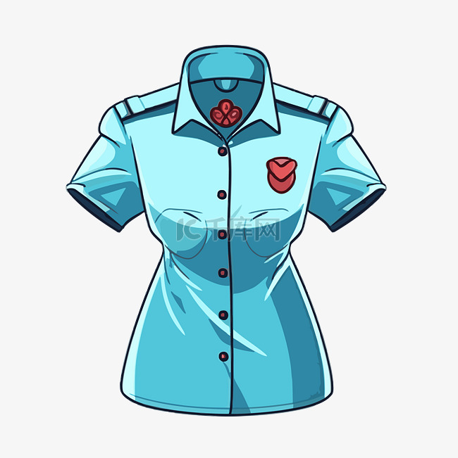 护士衬衫剪贴画卡通女制服设计插画 向量素材图片免费下载-千库网
