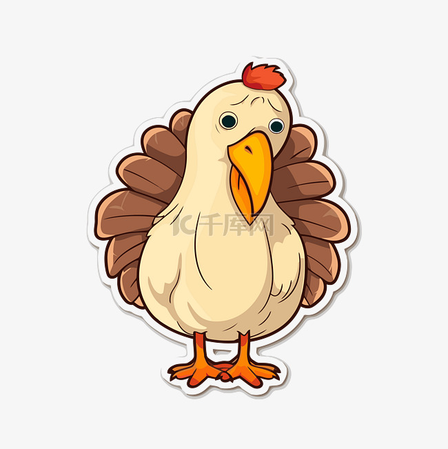 土耳其卡通贴纸上白色孤立 向量素材图片免费下载-千库网