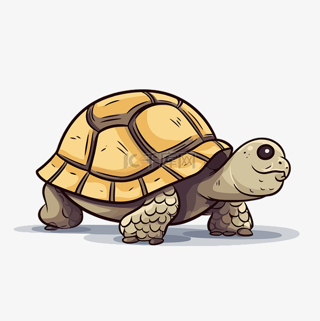 慢剪贴画乌龟可爱插画卡通 向量素材图片免费下载-千库网