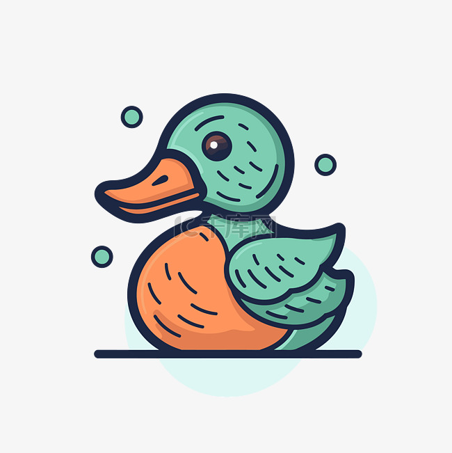 白色背景上的鸭子图标 向量素材图片免费下载-千库网