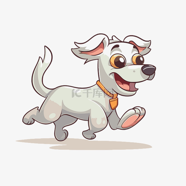 跑狗剪贴画卡通快乐的小狗插画 向量素材图片免费下载-千库网