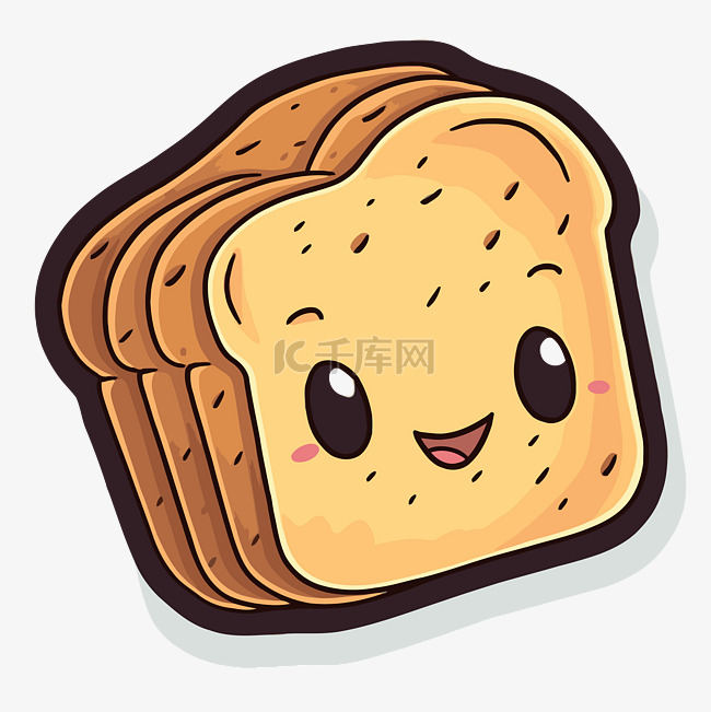 可爱的卡通面包人物矢量图解素材图片免费下载-千库网