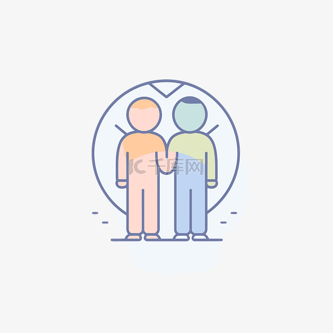 两个人团队合作的图标 向量素材图片免费下载-千库网