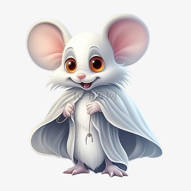 卡通万圣节鬼老鼠搞笑插画孤立素材图片免费下载-千库网