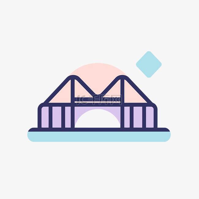 白色背景上的桥图标 向量素材图片免费下载-千库网