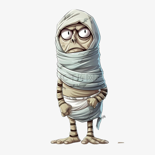 卡通木乃伊插画木乃伊万圣节 egipt素材图片免费下载-千库网