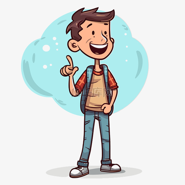 说话者剪贴画男孩卡通剪贴画插图为孩子们讲笑话 向量素材图片免费下载-千库网