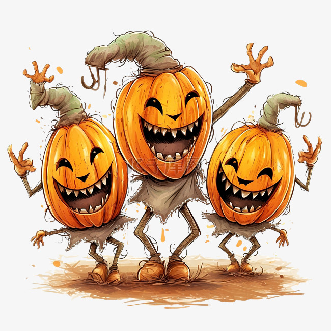 南瓜怪物跳舞素材图片免费下载-千库网