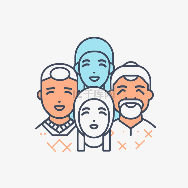 来自不同文化的人的矢量图标素材图片免费下载-千库网