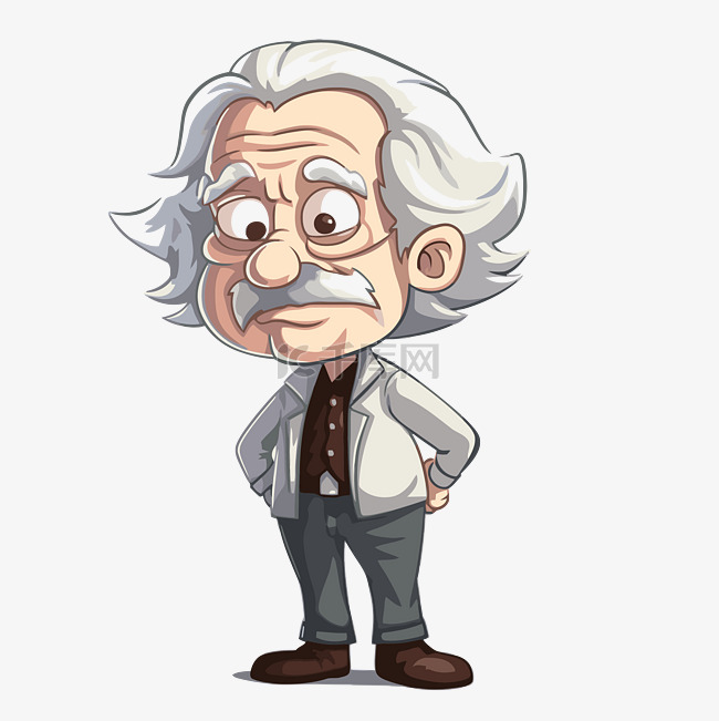 科学家阿尔伯特爱因斯坦的爱因斯坦剪贴画卡通人物 向量素材图片免费下载-千库网