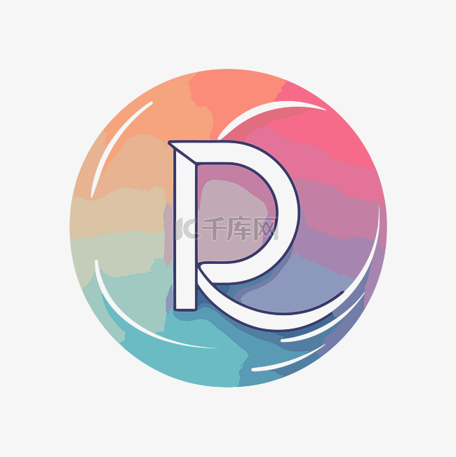 圆形彩色圆圈中字母 r 的徽标 向量素材图片免费下载-千库网