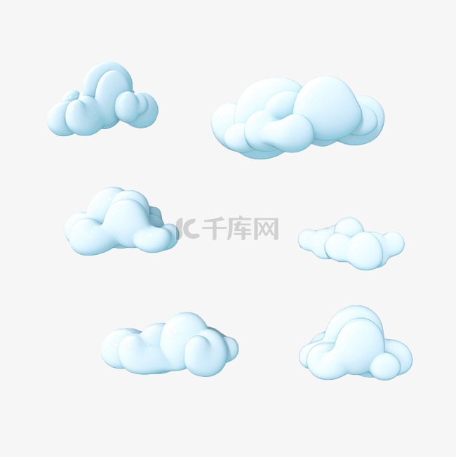 卡通云 3d 渲染素材图片免费下载-千库网
