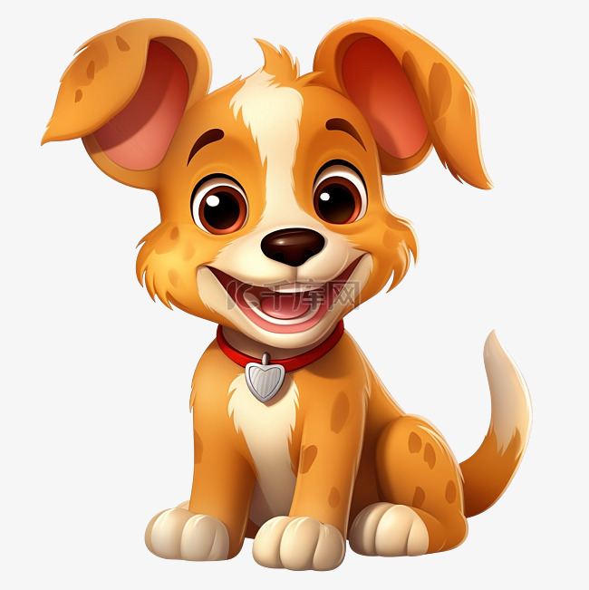 可爱卡通快乐狗png文件素材图片免费下载-千库网