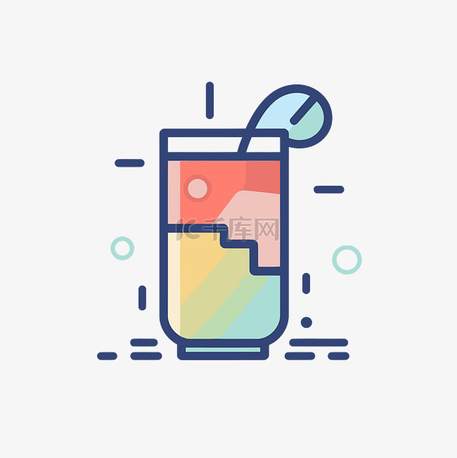 具有彩色设计的饮料图标 向量素材图片免费下载-千库网