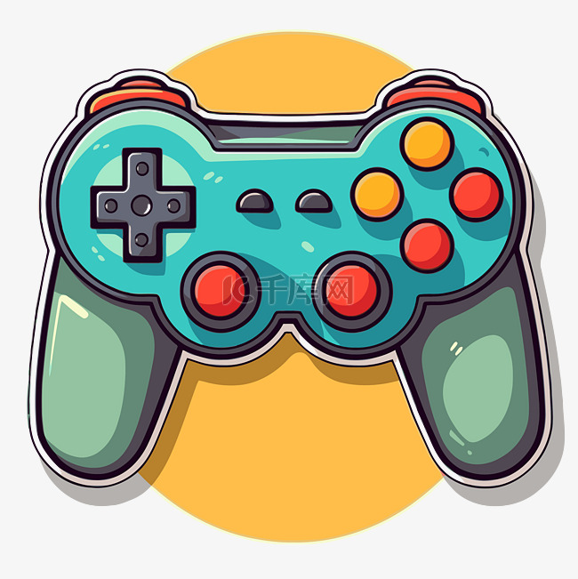 卡通风格的视频游戏控制器 向量素材图片免费下载-千库网