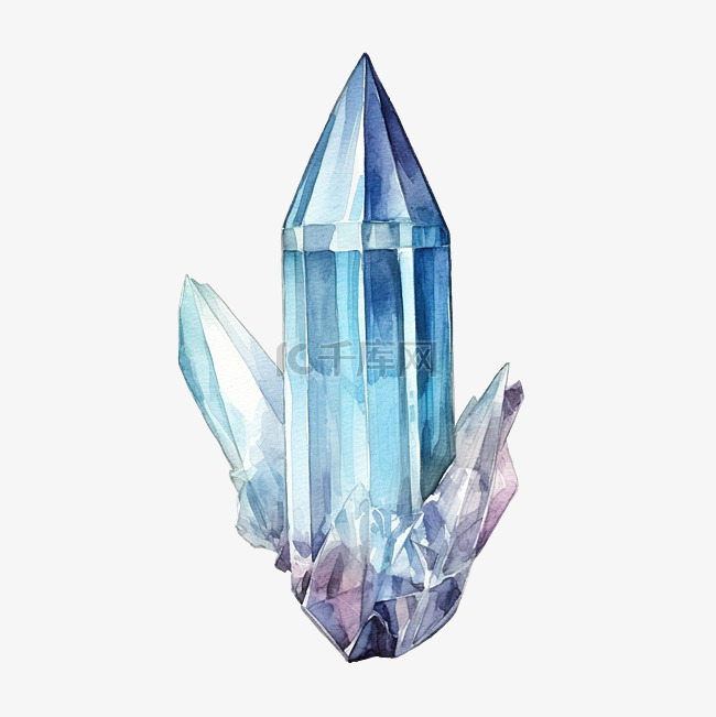 水晶 oade 的水彩插图素材图片免费下载-千库网