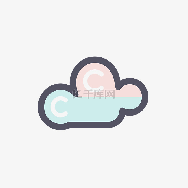 云标志图标由 cc 设计，粉红色和粉红色 向量素材图片免费下载-千库网