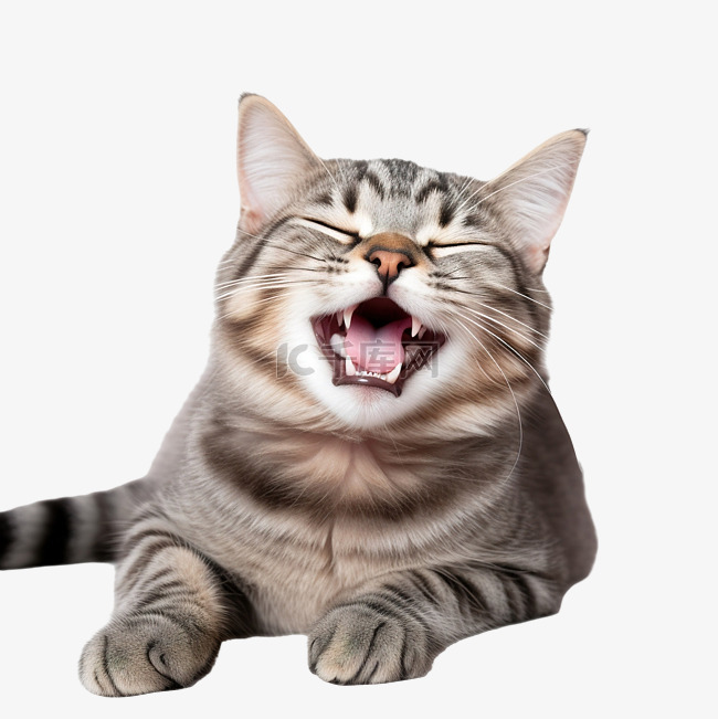 可爱的猫开心地笑素材图片免费下载-千库网
