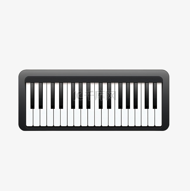 简约风格的迷你钢琴键盘插图素材图片免费下载-千库网