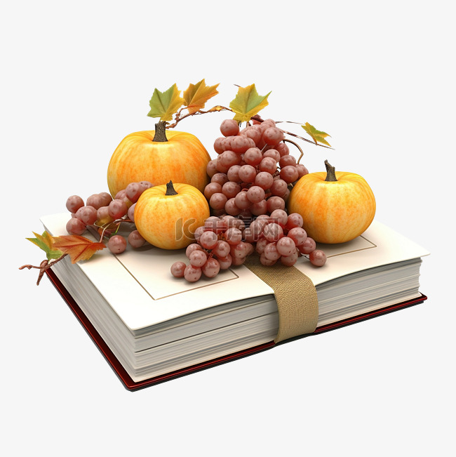 感恩节对象书基督教 3d 插图素材图片免费下载-千库网