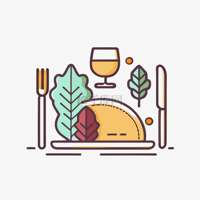 用于吃晚餐图标设计的平叶形状矢量图标设计素材图片免费下载-千库网