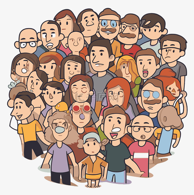 卡通人群 向量素材图片免费下载-千库网