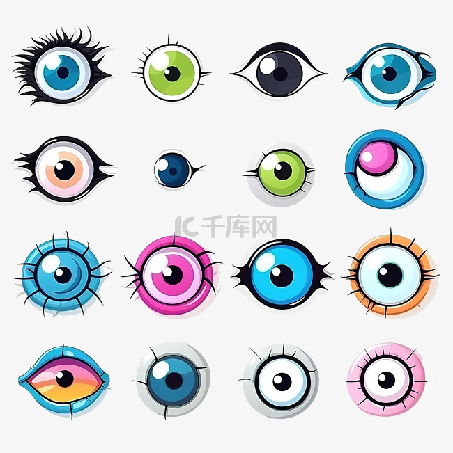 可爱的漫画卡通眼睛素材图片免费下载-千库网