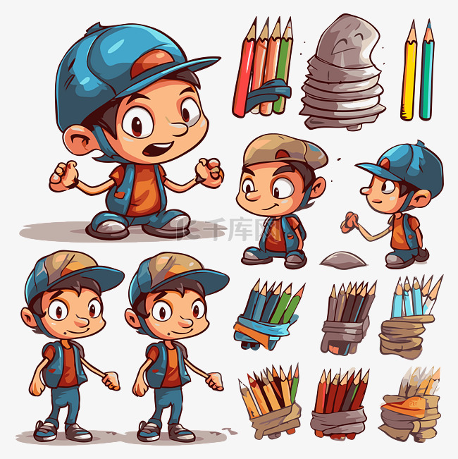 选项剪贴画卡通人物集 向量素材图片免费下载-千库网